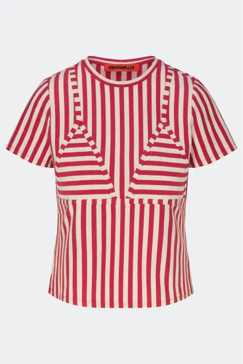 SIMONMILLER Kini Striped T-shirt - Venetian Red Stripe