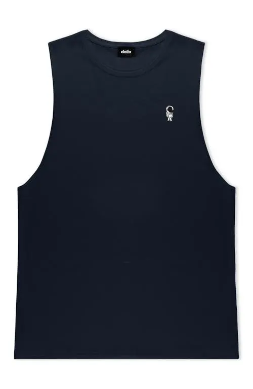 DALIX Astronaut Embroidered Lightweight Jersey Tank - Navy Blue