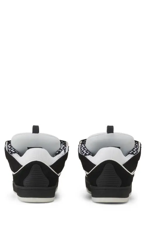 LANVIN Curb Leather Sneakers - Black/white