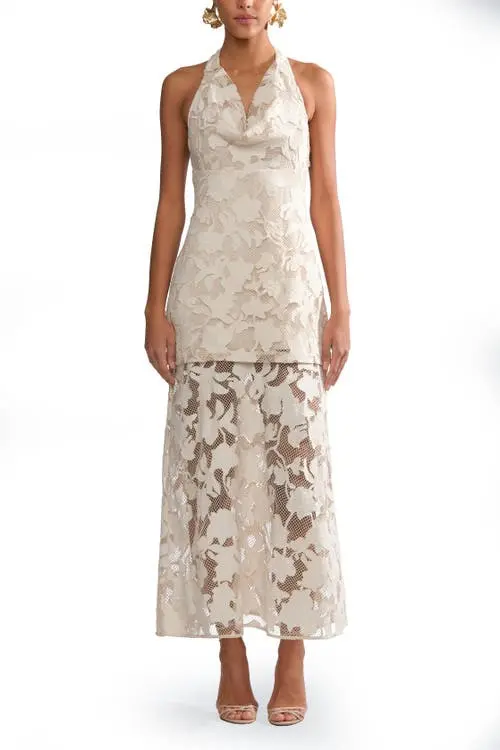 AMUR Calypso Cowl Neck Maxi Dress