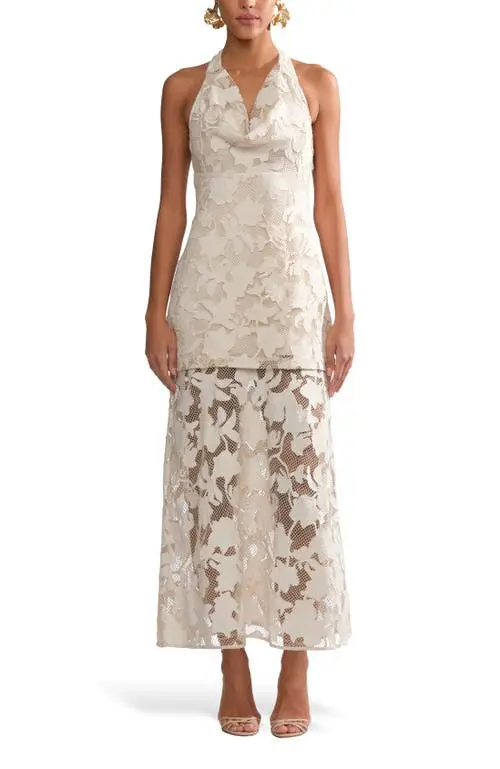 AMUR Calypso Cowl Neck Maxi Dress