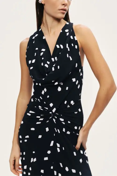 NOCTURNE Halter Neck Printed Maxi Dress