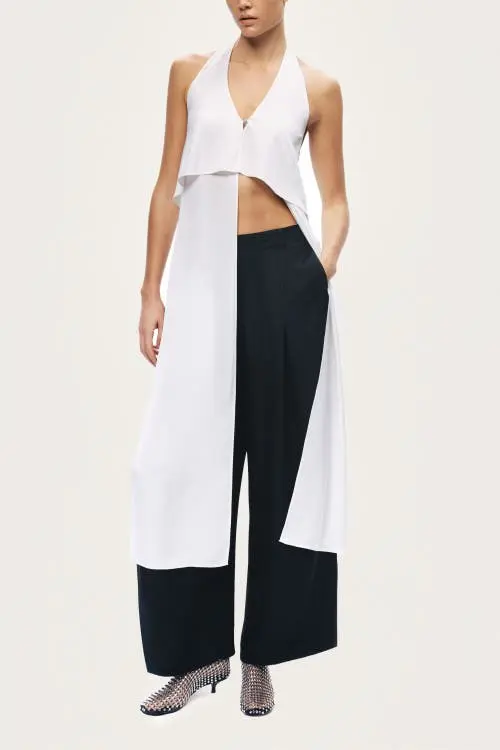 NOCTURNE Layered Halter Blouse
