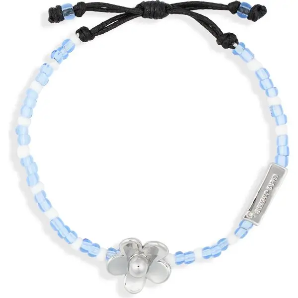 Marc Jacobs Daisy Beaded Slider Bracelet - Silver/blue