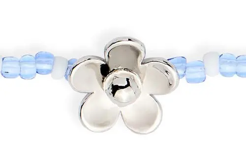 Marc Jacobs Daisy Beaded Station Necklace - Silver/blue