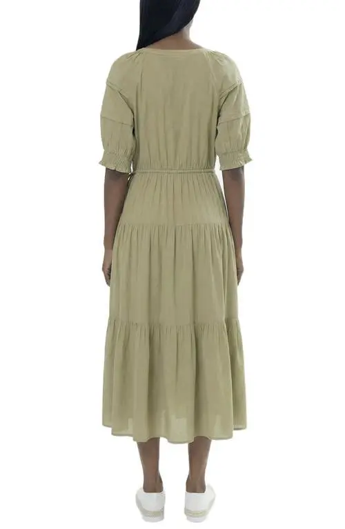AREA STARS V-neck Side Tie Midi Dress