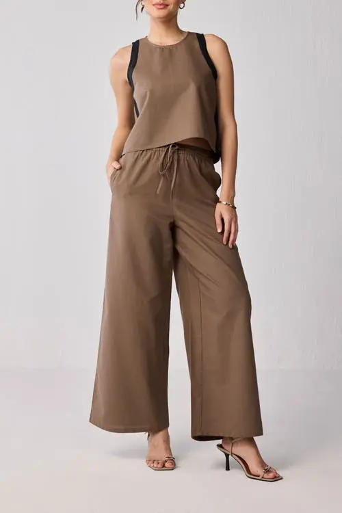 REISTOR Cotton Colorblock Wide-leg Set