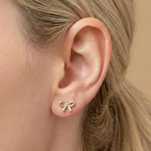 THE LOVERY FINE JEWELRY Mini Bow Screw Back Stud Earrings