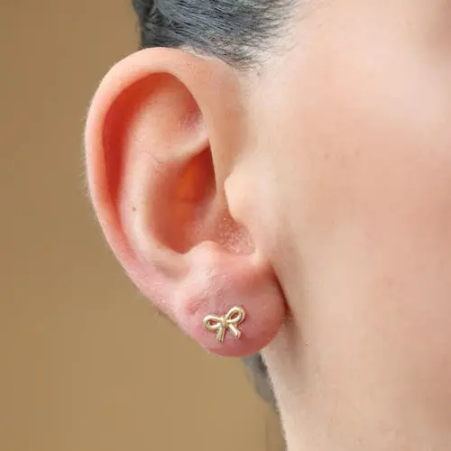 THE LOVERY FINE JEWELRY Mini Bow Screw Back Stud Earrings