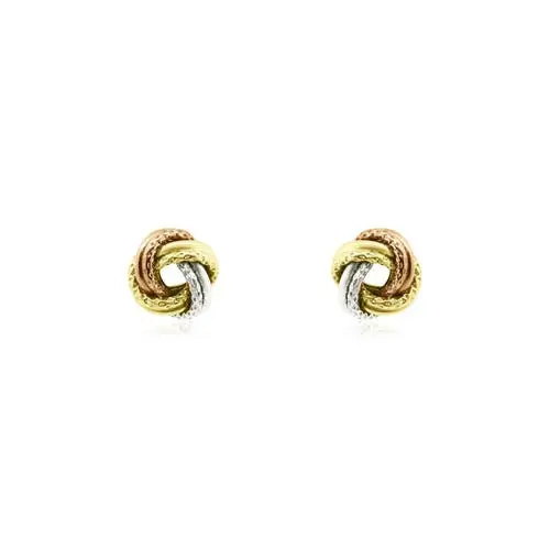 THE LOVERY FINE JEWELRY Tricolor Knot Stud Earrings