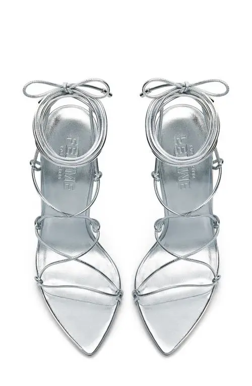 Femme La Femme Sin Lace Up Stiletto Sandal
