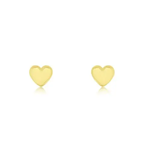 THE LOVERY FINE JEWELRY Mini Puffy Heart Screw Back Stud Earrings In 14k Yellow