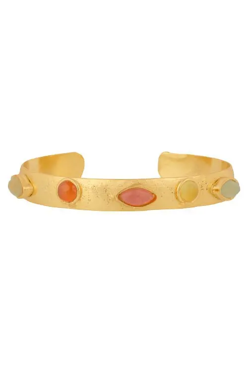 Sylvia Toledano Sultane" Gold Plated Brass Cuff Bracelet - Multi