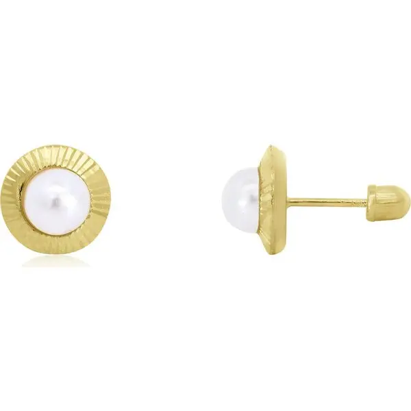 THE LOVERY FINE JEWELRY 14k Yellow Pearl Stud Earrings - Gold