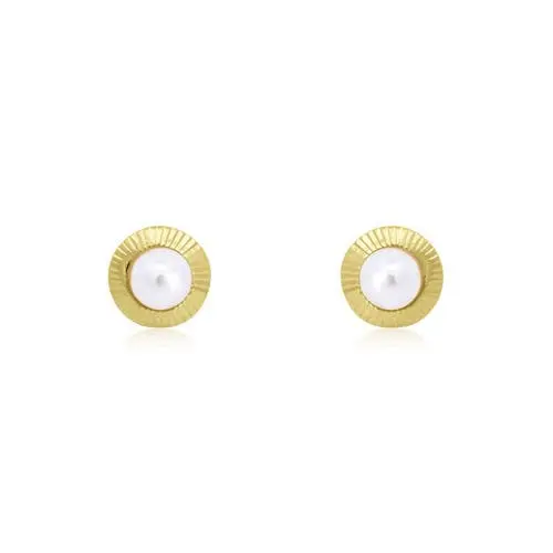 THE LOVERY FINE JEWELRY 14k Yellow Pearl Stud Earrings