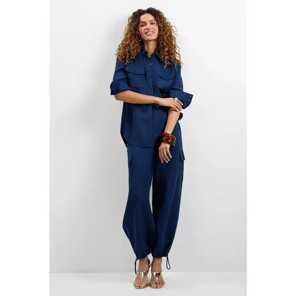 Trina Turk Barona Linen Button-up Shirt - Ink