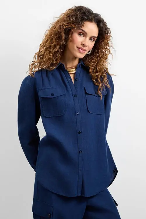 Trina Turk Barona Linen Button-up Shirt