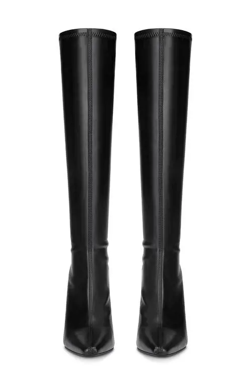 Femme La Whistler Pointed Toe Stiletto Knee-high Boots - Black