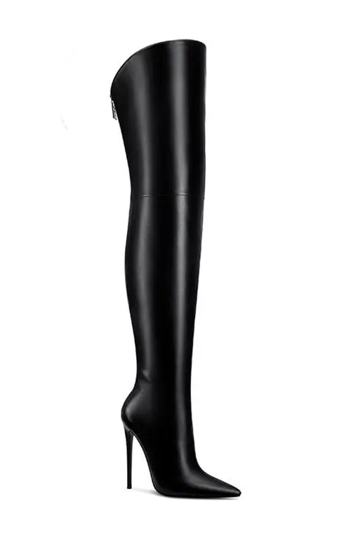 Femme La Scorpio Pointed Toe Thigh High Stiletto Boots