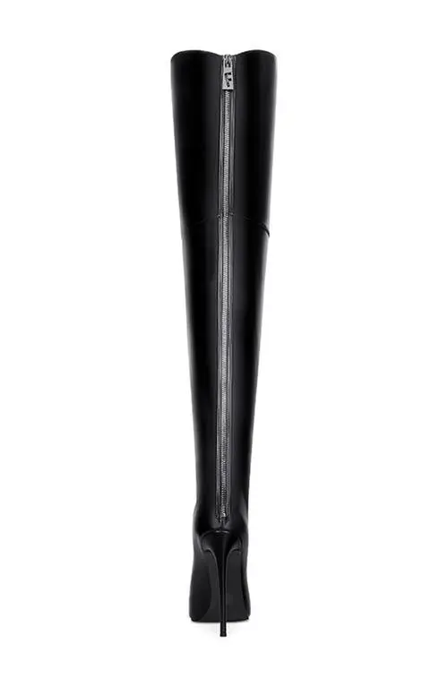 Femme La Scorpio Pointed Toe Thigh High Stiletto Boots