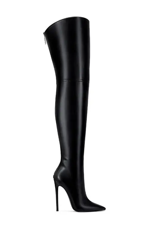 Femme La Scorpio Pointed Toe Thigh High Stiletto Boots