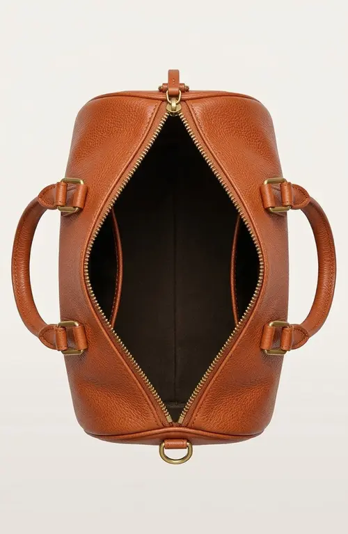 MODENAIRE Leather Boston Bag With Top Handles