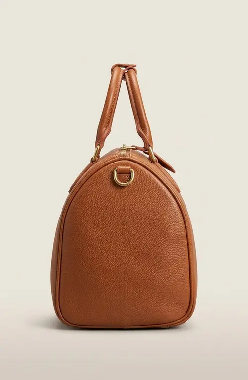 MODENAIRE Leather Boston Bag With Top Handles