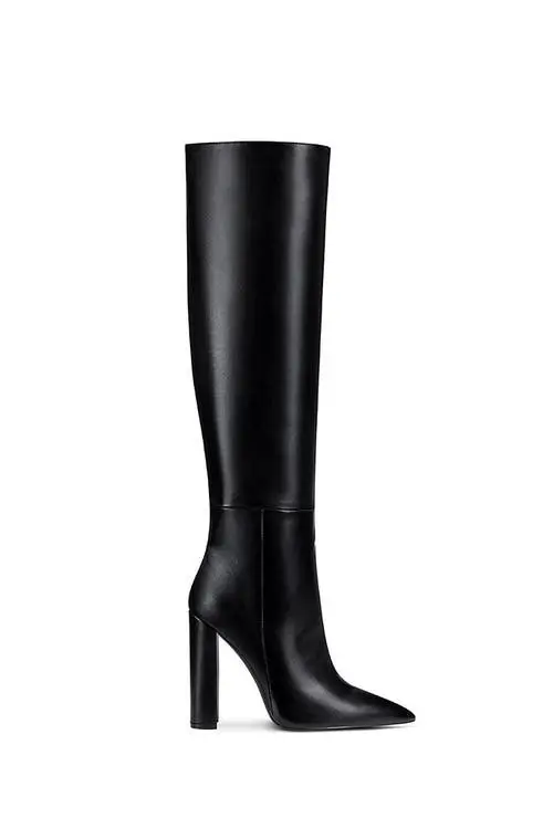 FEMME Paris Knee-high Zip Up Pointed Toe High Heel Boots
