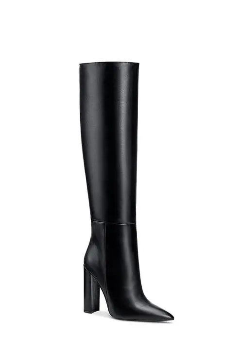 FEMME Paris Knee-high Zip Up Pointed Toe High Heel Boots