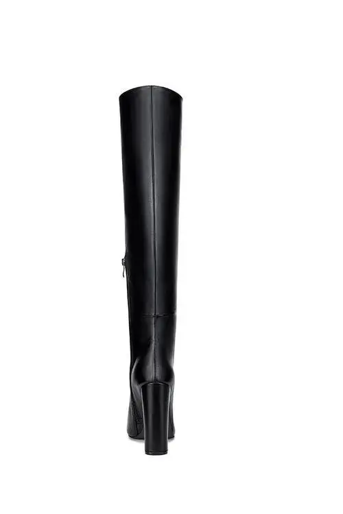 FEMME Paris Knee-high Zip Up Pointed Toe High Heel Boots