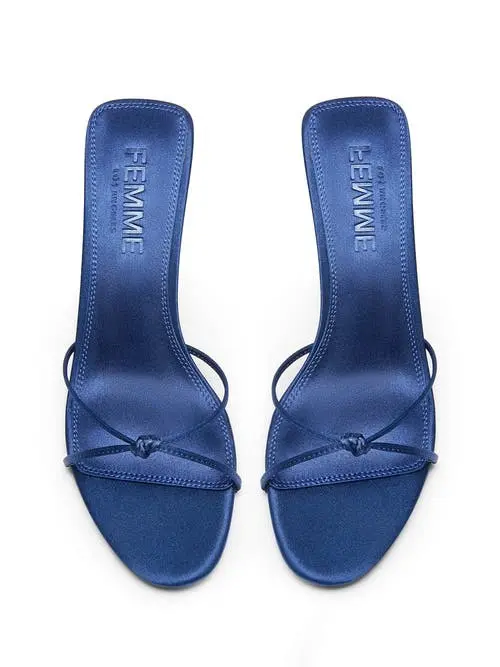 FEMME Maeve Satin Mule - Midnight Blue