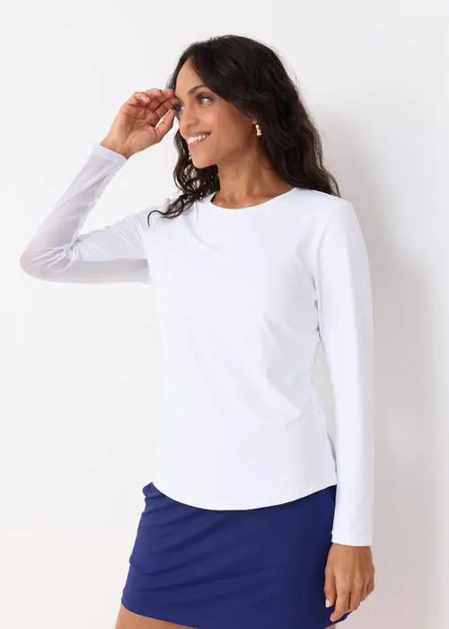 CABANA LIFE Long Sleeve Performance Top - White