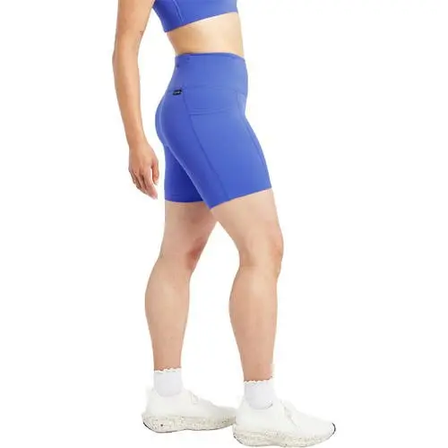 OISELLE Pockito 6-inch High-rise Compression Shorts - Blue Rapids