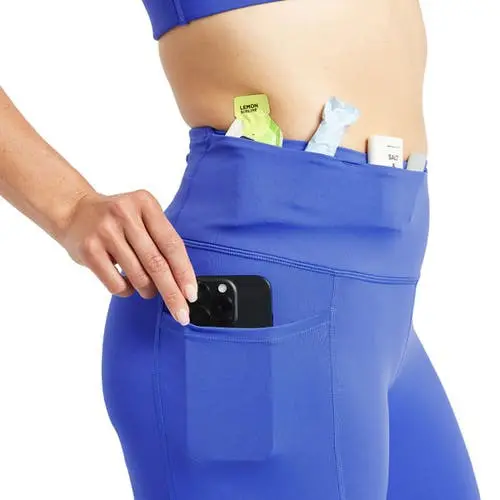 OISELLE Pockito 6-inch High-rise Compression Shorts - Blue Rapids