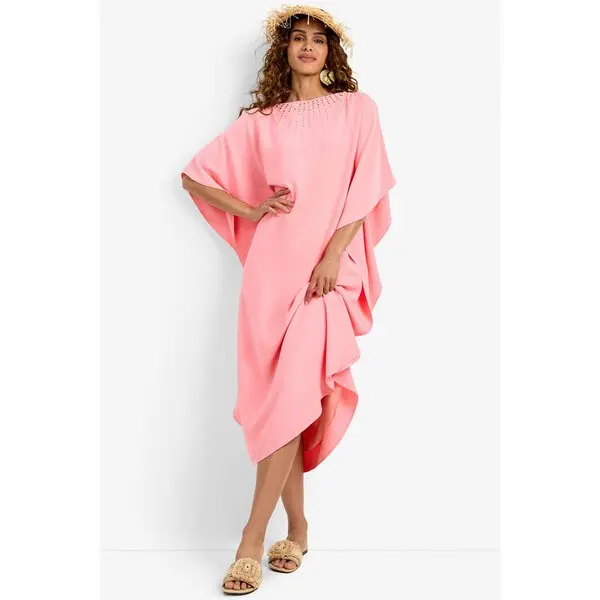 Trina Turk Neena Embellished Caftan Dress - Sunset Sorbet