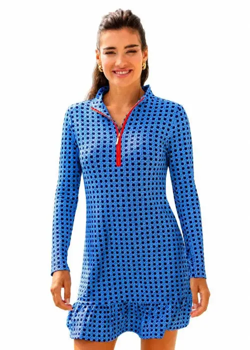 CABANA LIFE Long Sleeve Ruffle Sport Dress