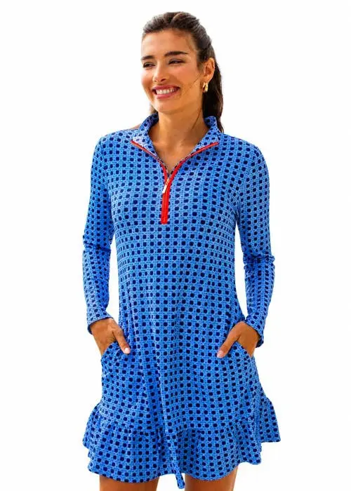CABANA LIFE Long Sleeve Ruffle Sport Dress - Heritage