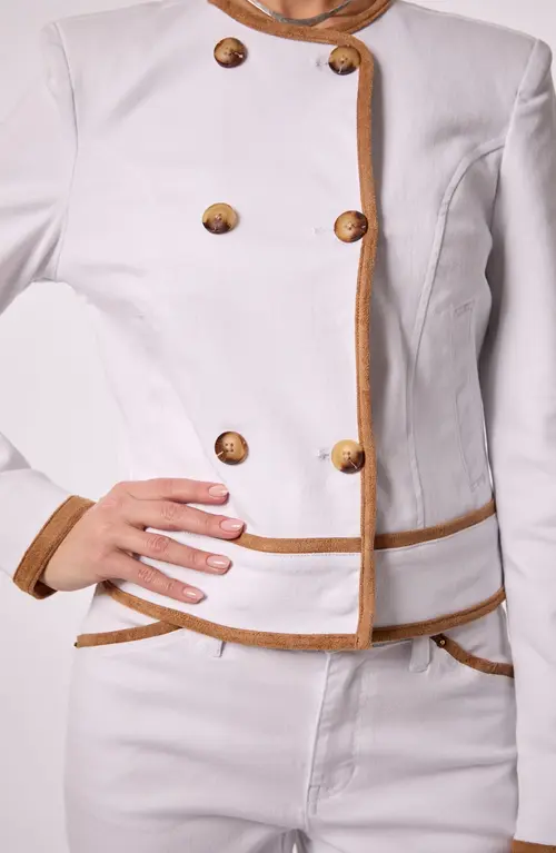 BLUE REVIVAL Sadie Cropped Jacket With Suede Detailing