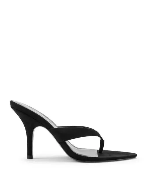 FEMME Tokyo Thong Stiletto Sandal - Black