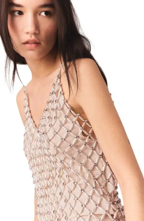 Maje Beaded Mini Dress - Ecru