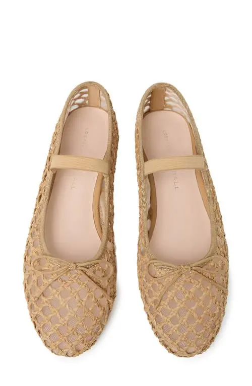 LOEFFLER RANDALL Leonie Woven Raffia Mary Jane Ballet Flats