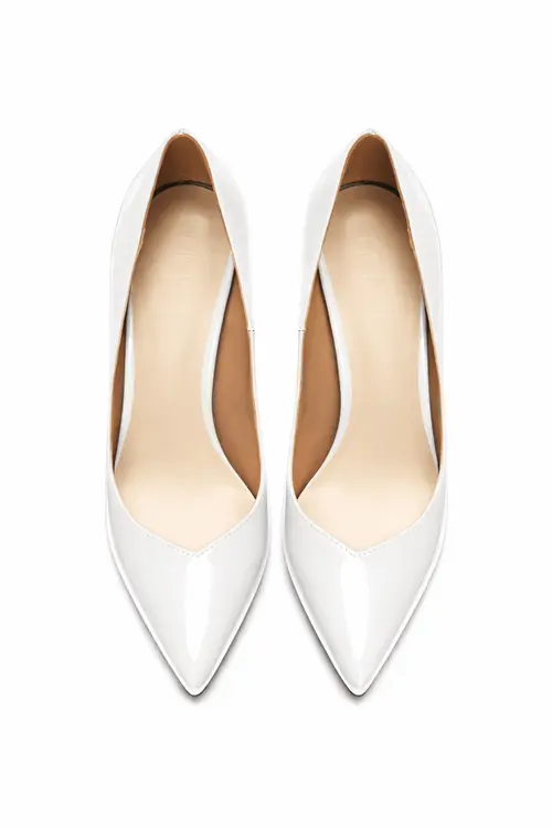 Femme La Glossed Stiletto Pumps - White