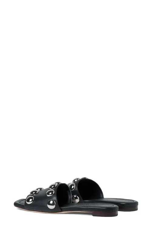 LOEFFLER RANDALL Hayes Studded Slide Sandal - Black/silver