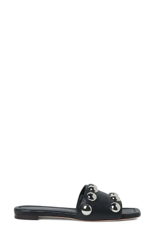 LOEFFLER RANDALL Hayes Studded Slide Sandal - Black/silver