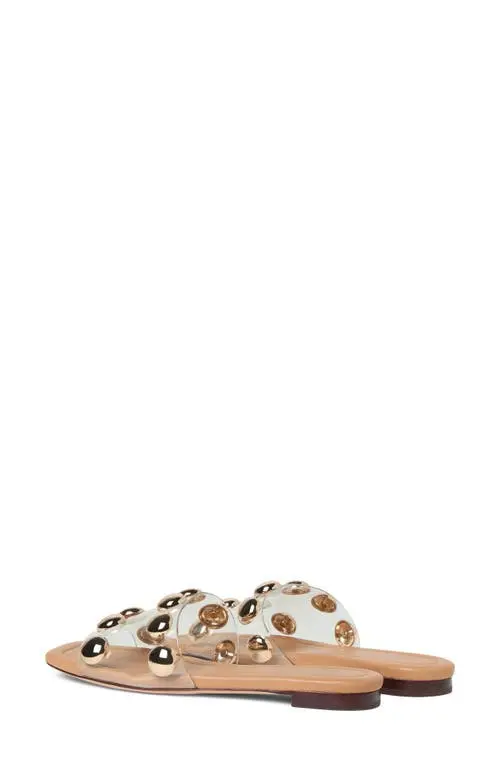 LOEFFLER RANDALL Hayes Studded Slide Sandal - Clear/dune/champagne