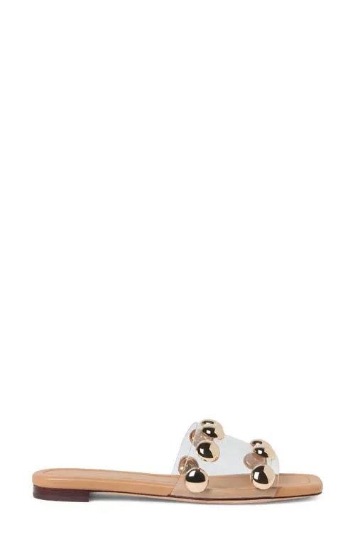 LOEFFLER RANDALL Hayes Studded Slide Sandal - Clear/dune/champagne