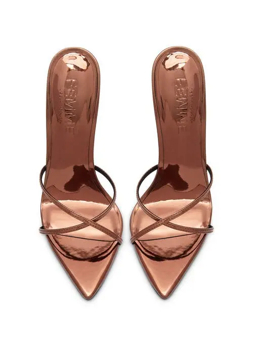 FEMME Donatella Mule Stiletto Heel - Glazed Choco