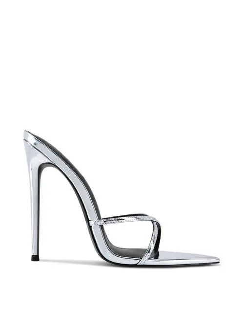 Femme La Femme Donatella Mule Stiletto Heel - Silver