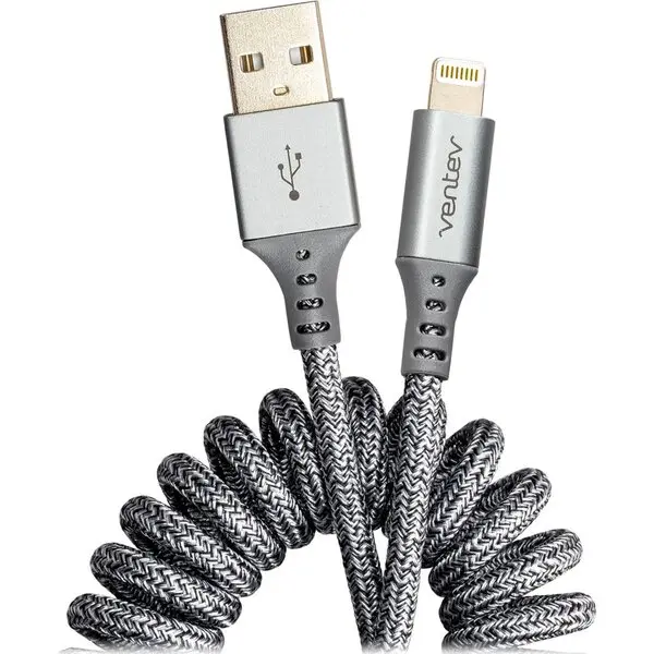 VENTEV Helix Usb-a To Apple Lightning High Speed Travel 3 Foot Cable - Gray