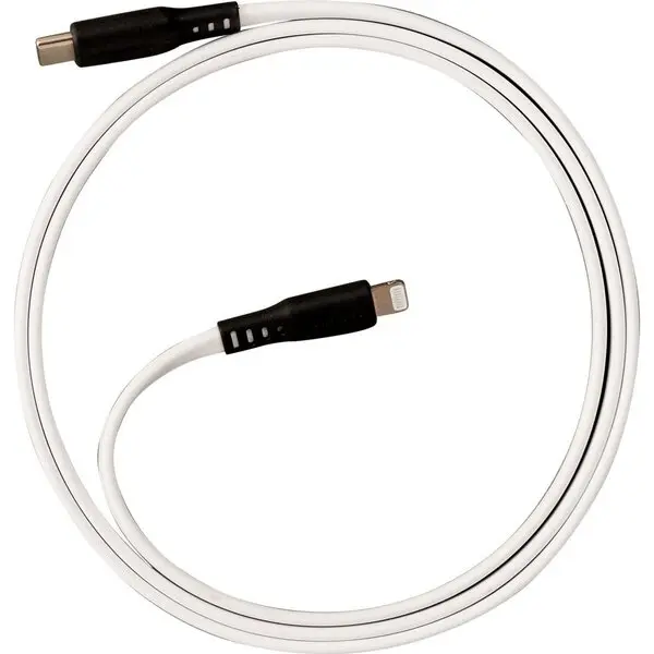 VENTEV Flat Usb-c To Apple Lightning High Speed Tangle-free 6 Foot Cable - White
